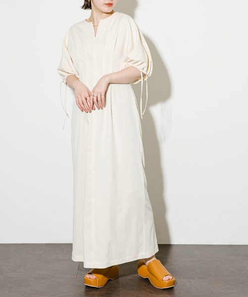 KBF（ケイビーエフ）の「『2サイズ展開』ドロストスリーブウエストタックワンピース（ワンピース）」 - WEAR