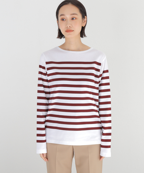 IENA（イエナ）の「SUVIN COTTON ボーダーコンパクトプルオーバー（Tシャツ/カットソー）」 - WEAR