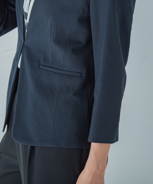 LAUTREAMONT（ロートレアモン）の「【Almight jacket】快適ノーカラージャケット≪接触冷感/透湿/ストレッチ/洗える≫ ...