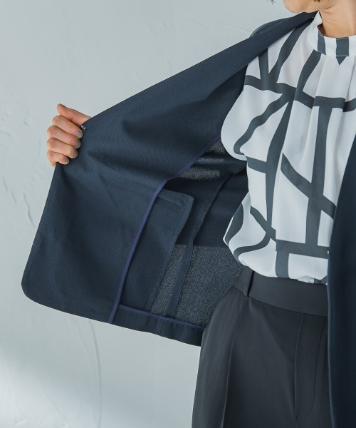 LAUTREAMONT（ロートレアモン）の「【Almight jacket】快適ノーカラージャケット≪接触冷感/透湿/ストレッチ/洗える≫ ...