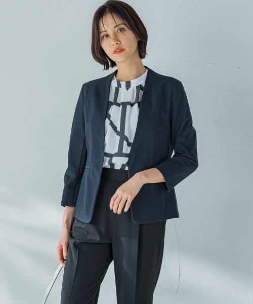 LAUTREAMONT（ロートレアモン）の「【Almight jacket】快適ノーカラージャケット≪接触冷感/透湿/ストレッチ/洗える≫ ...