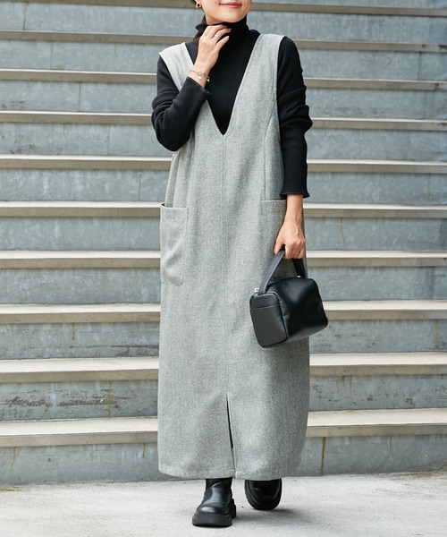 CIAOPANIC TYPY（チャオパニックティピー）の「【インナー付き】ミックスツイードVネックワンピース（ワンピース）」 - WEAR