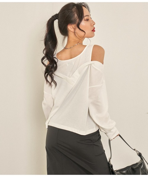 ANAP（アナップ）の「カットソードッキングデザイントップスカットソー（Tシャツ/カットソー）」 - WEAR