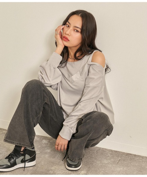 ANAP（アナップ）の「カットソードッキングデザイントップスカットソー（Tシャツ/カットソー）」 - WEAR