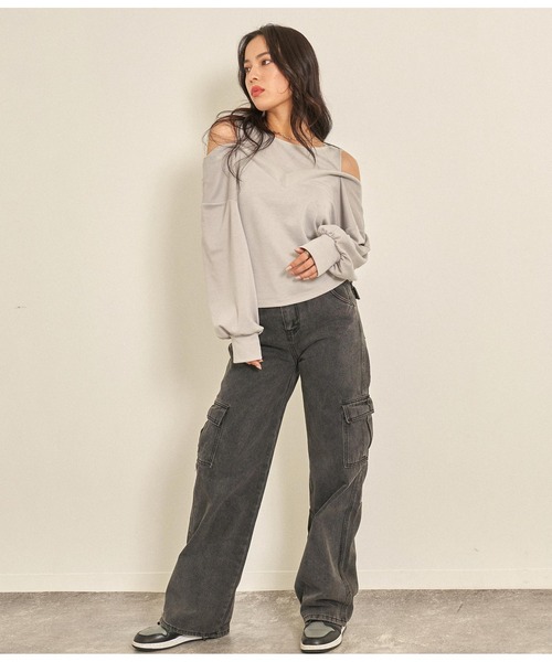 ANAP（アナップ）の「カットソードッキングデザイントップスカットソー（Tシャツ/カットソー）」 - WEAR