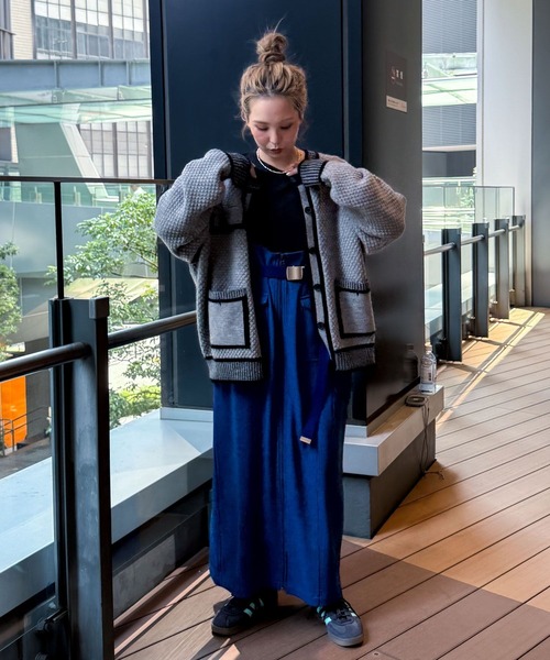 セール】【MODE NORM CORE】バイカラートリムニットカーディガン