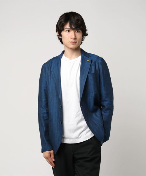 GIANNETTO（ジャンネット）の「Giannetto ヘリンボーンリネンジャケット 8G845JK（テーラードジャケット）」 - WEAR