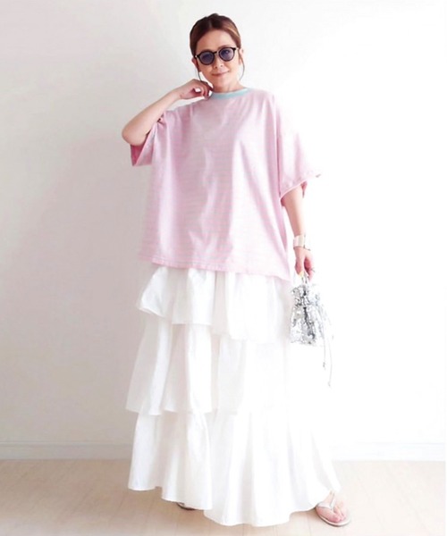 CORNERS（コーナーズ）の「CORNERS by yui カラーボーダー半袖トップス（Tシャツ/カットソー）」 - WEAR