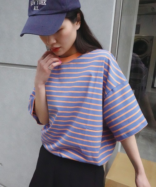 CORNERS（コーナーズ）の「CORNERS by yui カラーボーダー半袖トップス（Tシャツ/カットソー）」 - WEAR