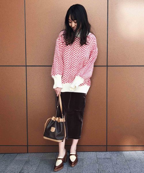 AMERI（アメリ）の「HERRING-BONE TURTLE KNIT（ニット/セーター）」 - WEAR