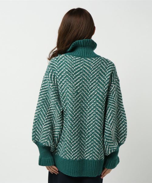 AMERI（アメリ）の「HERRING-BONE TURTLE KNIT（ニット/セーター）」 - WEAR