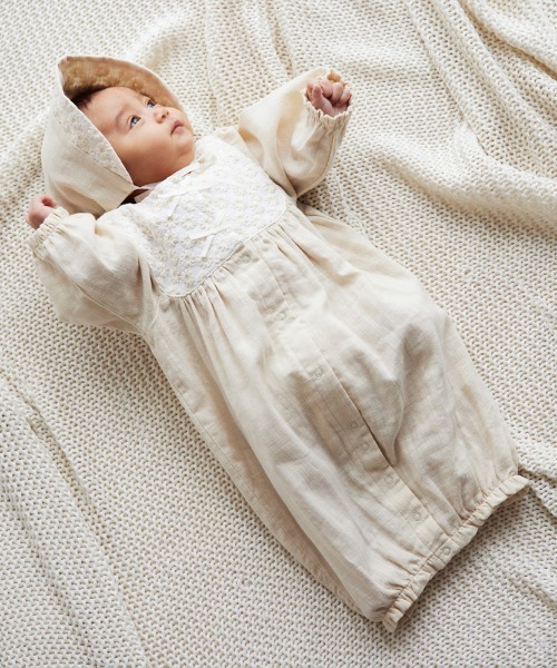 Hoppetta（ホッペッタ）の「【Hoppetta】flower刺繍ヨーク2wayドレス 50-70cm（ロンパース）」 - WEAR