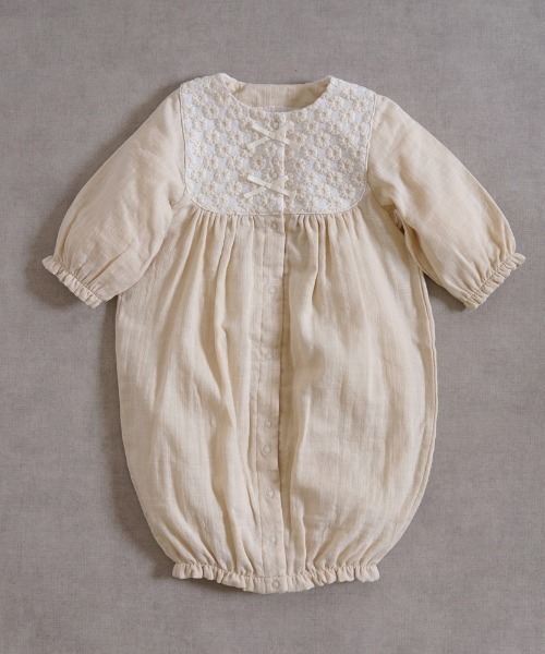 Hoppetta（ホッペッタ）の「【Hoppetta】flower刺繍ヨーク2wayドレス 50-70cm（ロンパース）」 - WEAR