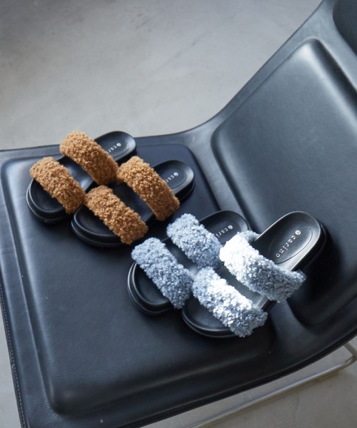 セール】エコファーもこもこサンダル（サンダル）｜carino（カリーノ