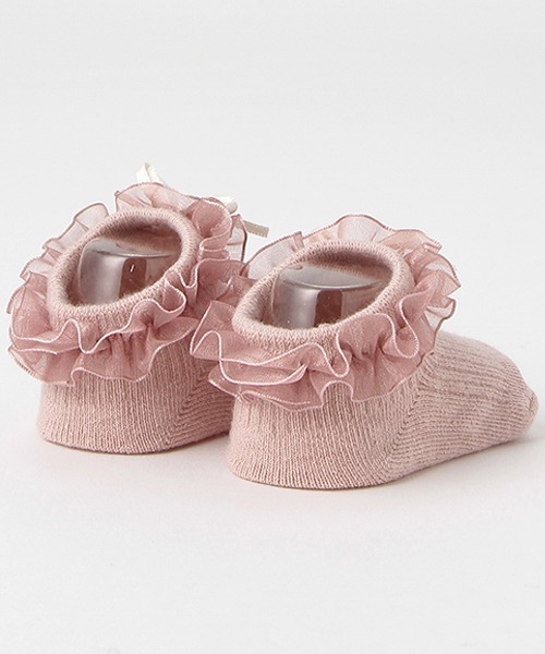 petit main（プティマイン）の「オーガンジーフリルカップソックス（ベビーシューズ/ベビーソックス）」 - WEAR