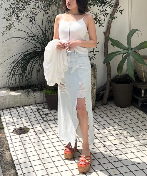 SPIRALGIRL（スパイラルガール）の「パット付きフロントZIPキャミソール（キャミソール）」 - WEAR