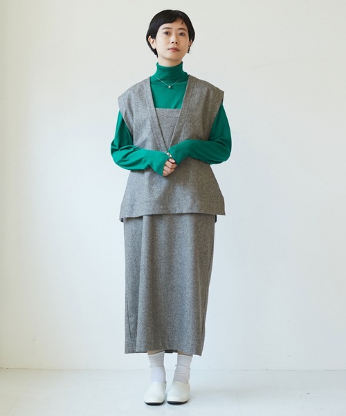 yuni（ユニ）の「TWEED SET UP ONE-PIECE（ワンピース）」 - WEAR