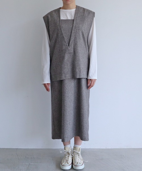 yuni（ユニ）の「TWEED SET UP ONE-PIECE（ワンピース）」 - WEAR