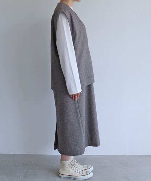 yuni（ユニ）の「TWEED SET UP ONE-PIECE（ワンピース）」 - WEAR