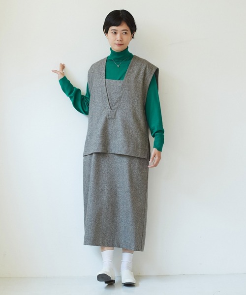 yuni（ユニ）の「TWEED SET UP ONE-PIECE（ワンピース）」 - WEAR