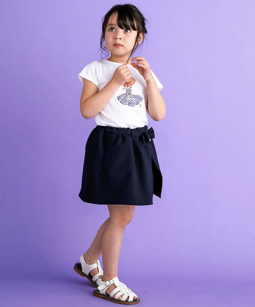 Tartine et Chocolat（タルティーヌエショコラ）の「【日本製】ピクニックガールプリント半袖Tシャツ(80~140cm)（T ...