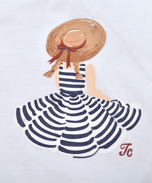Tartine et Chocolat（タルティーヌエショコラ）の「【日本製】ピクニックガールプリント半袖Tシャツ(80~140cm)（T ...