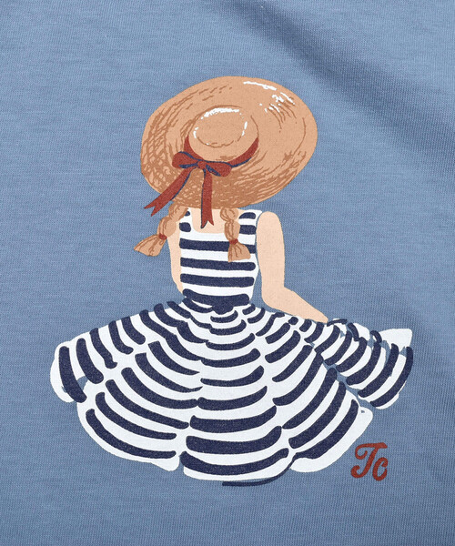 Tartine et Chocolat（タルティーヌエショコラ）の「【日本製】ピクニックガールプリント半袖Tシャツ(80~140cm)（T ...