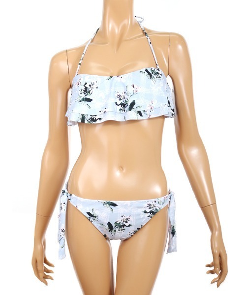 Defilious（デフィリアス）の「グレンチェック花柄フレアバンドゥビキニ 9Mサイズ｜Defilious（水着）」 - WEAR