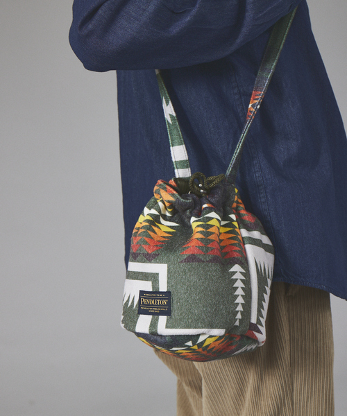 【セール】WEB限定 【PENDLETON×TAION / ペンドルトン×タイオン 】REVERSIBLE STRING BAG / リバーシブル ストリングバック ショルダーバック ...