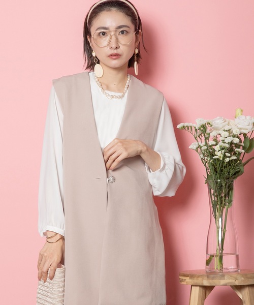 MHBG TOKYO（エムエイチビージートーキョー）の「アンティーク風ボタン ロングベスト（ベスト）」 - WEAR