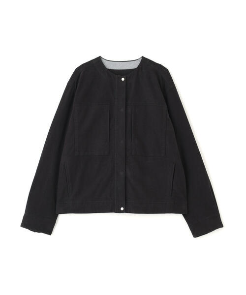 セール】◇ストレッチエアリードットコードノーカラーブルゾン