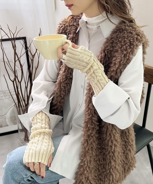 Java（ジャバ）の「《JaVaジャバ コラボ》最旬！カラバリ豊富、指ぬきニットアームウォーマー（アームカバー）」 - WEAR