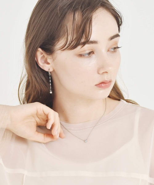 LHME（エルエイチエムイー）の「LHME 一粒クリアストーンネックレス/サージカルステンレス316L（金属アレルギー対応）（ネックレス）」 - WEAR