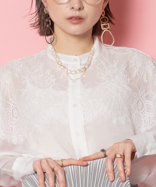 MHBG TOKYO（エムエイチビージートーキョー）の「ヨークレース シアーブラウス（シャツ/ブラウス）」 - WEAR