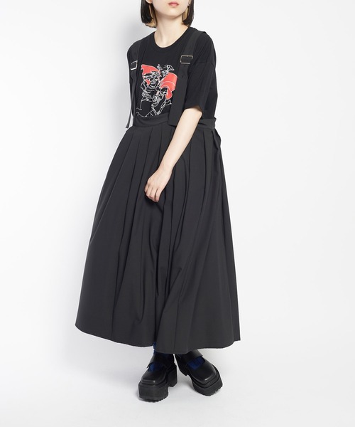 gomme（ゴム）の「P/Rストレッチトロ 吊りスカート（ジャンパースカート）」 - WEAR