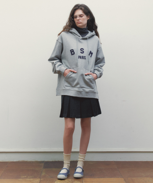 BENSIMON（ベンシモン）の「BSM PATCH LOGO HOODY - MELANGE GREY（パーカー）」 - WEAR