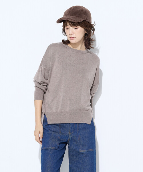 セール】天竺編 ロゴ入りニットプルオーバー（ニット/セーター