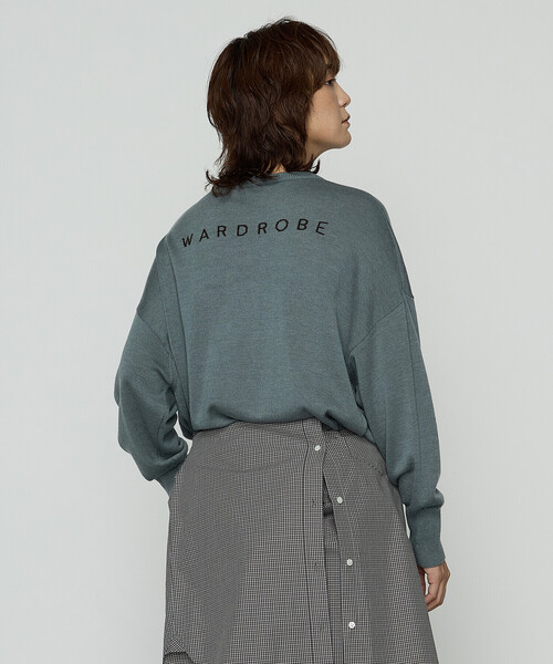 セール】天竺編 ロゴ入りニットプルオーバー（ニット/セーター