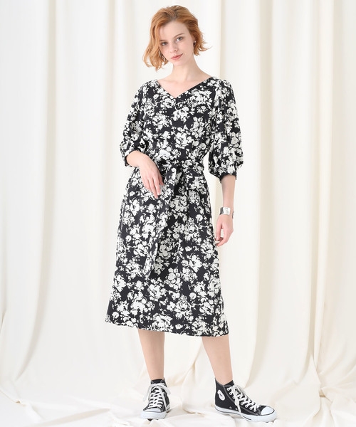 STUDIOUS（ステュディオス）の「【STUDIOUS】ダークフラワー リボンワンピース（ワンピース）」 - WEAR