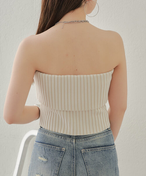 Chico（チコ）の「ピグメント風プレート付ベアチューブ（ニット/セーター）」 - WEAR