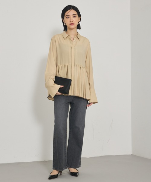 ギャザータック切り替えシャツ/オフィスカジュアル/レイヤード（シャツ