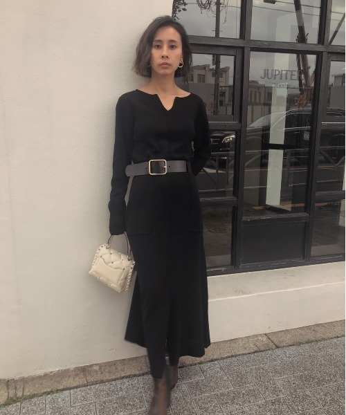AMERI（アメリ）の「BELTED KNIT DRESS（ワンピース）」 - WEAR