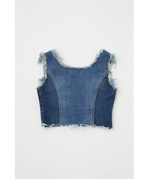 MOUSSY（マウジー）の「PANEL DENIM SLEEVELESS トップス（タンクトップ）」 - WEAR