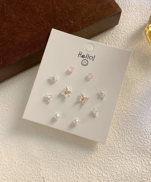 《カラーバタフライフラワーミックスピアス 10点セット（MA/EK355)（ピアス（両耳用））｜B.I.D.（ビーアイディー）のファッション ...