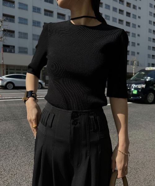 AMERI（アメリ）の「COMPACT CHOKER KNIT TOP（ニット/セーター）」 - WEAR