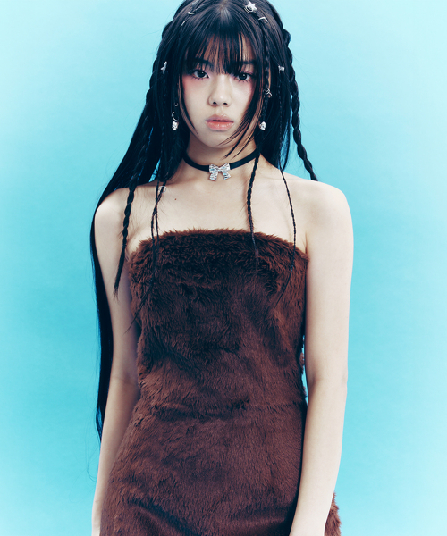 FUR TUBE TOP DRESS BROWN（ワンピース）｜YOUHEE（ユヒ）のファッション通販 - ZOZOTOWN