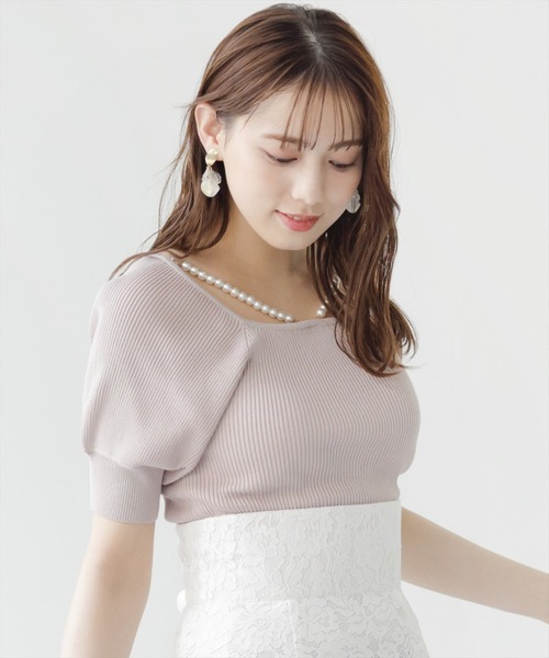 WILLSELECTION（ウィルセレクション）の「パールモチーフニットプルオーバー（Tシャツ/カットソー）」 - WEAR