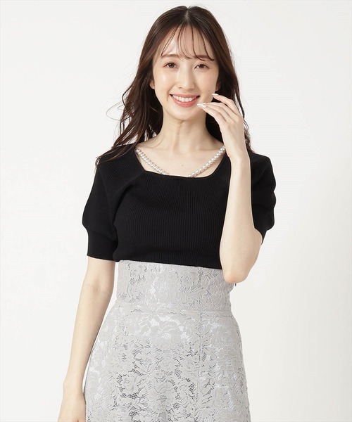 WILLSELECTION（ウィルセレクション）の「パールモチーフニットプルオーバー（Tシャツ/カットソー）」 - WEAR