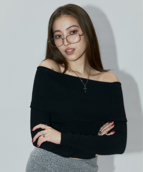 BLONDEY（ブロンディ）の「オフショルダーニットトッ プス（ニット/セーター）」 - WEAR