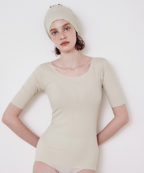 【セール】eCALME/エカルム RIB CUTOFF 汗取り付き5分袖インナー（インナーウェア/肌着）｜eCALME（エカルム）の ...